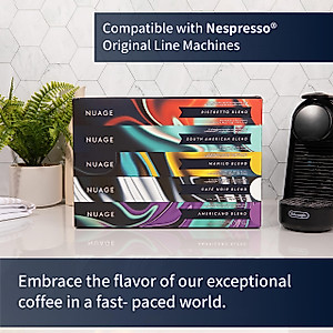 Nuage Coffee | Americano Medium-Dark Roast | Compatible With OriginalLine Nespresso Machines | Aluminum Espresso Coffee Pods | 50 Pods (5 Pack) | Not Vertuo Compatible
