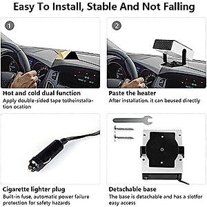 Car Defogger Heater, 12V Portable Windshield Defrosting Fast Heating Defrost Defogger,Fast Heating Portable Car Heaters Automobile Windscreen Fan in Cigarette Lighter