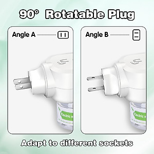 Ddrihlees Mosquito Repeller, Electronic Mosquito Repellent Plug in Indoor Use, Includes 2-Pack 280 Hr Repellent Refills, No Candles or Flames, DEET-Free, for Home, Bedroom, Office, Kitchen (White)