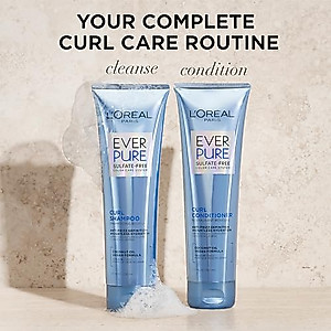 L'Oreal Paris Sulfate Free Conditioner for Curly Hair, Lightweight, Anti-Frizz Hair Care with Coconut Oil, EverPure, 8.5 Fl Oz (Packaging May Vary)