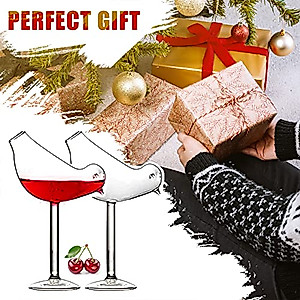 Cocktail Glass Bird Glasses Bird Shaped Martini Glass Clear Wine Glasses Set of 4 Goblet Coupe Glass 5 Ounce for Party Wedding Home Bar Club