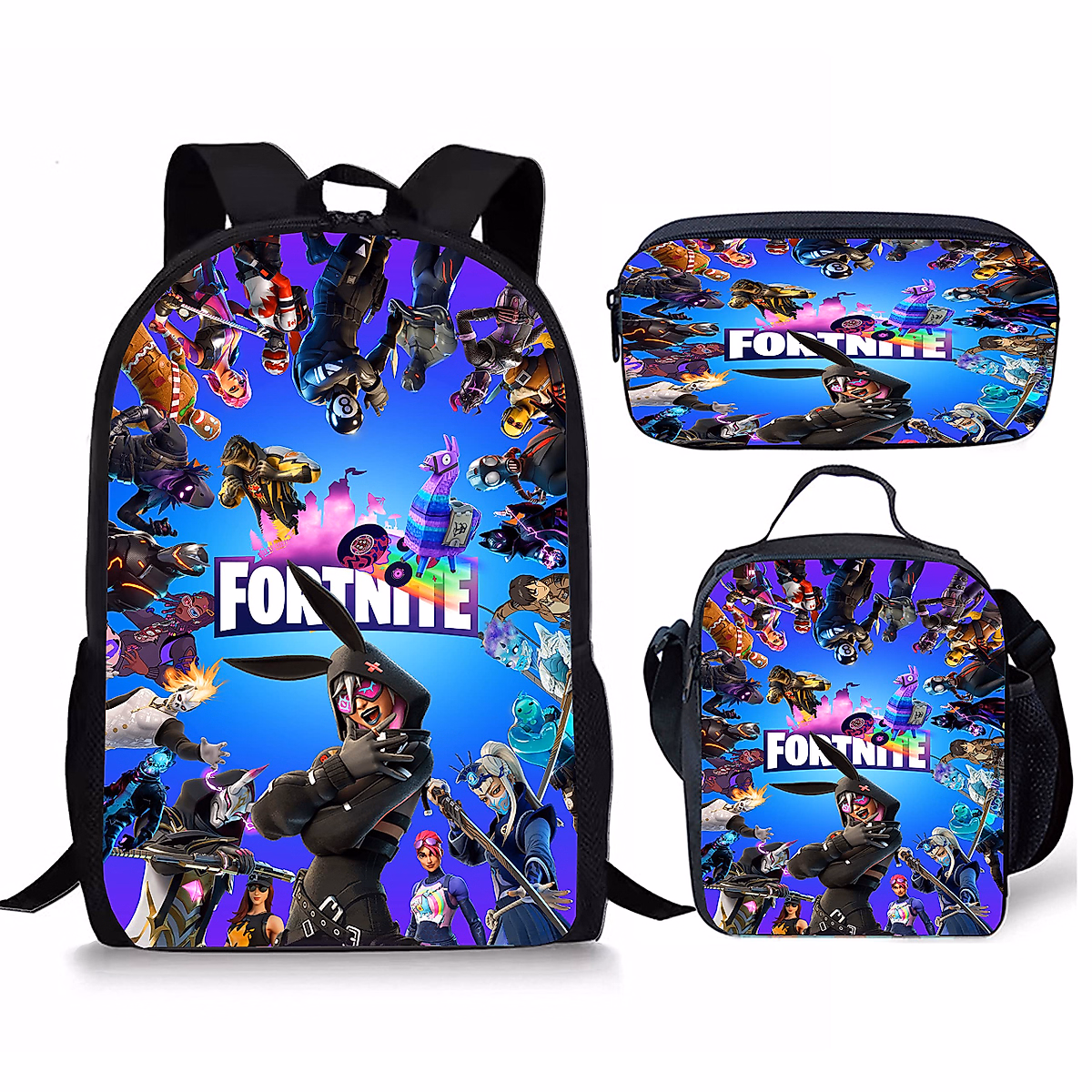 SETSE 3PCS Game Backpack 17 Inch Aesthetic Casual Travel Backpack Set, Large Capacity Daypack Breathable Portable Lightweight