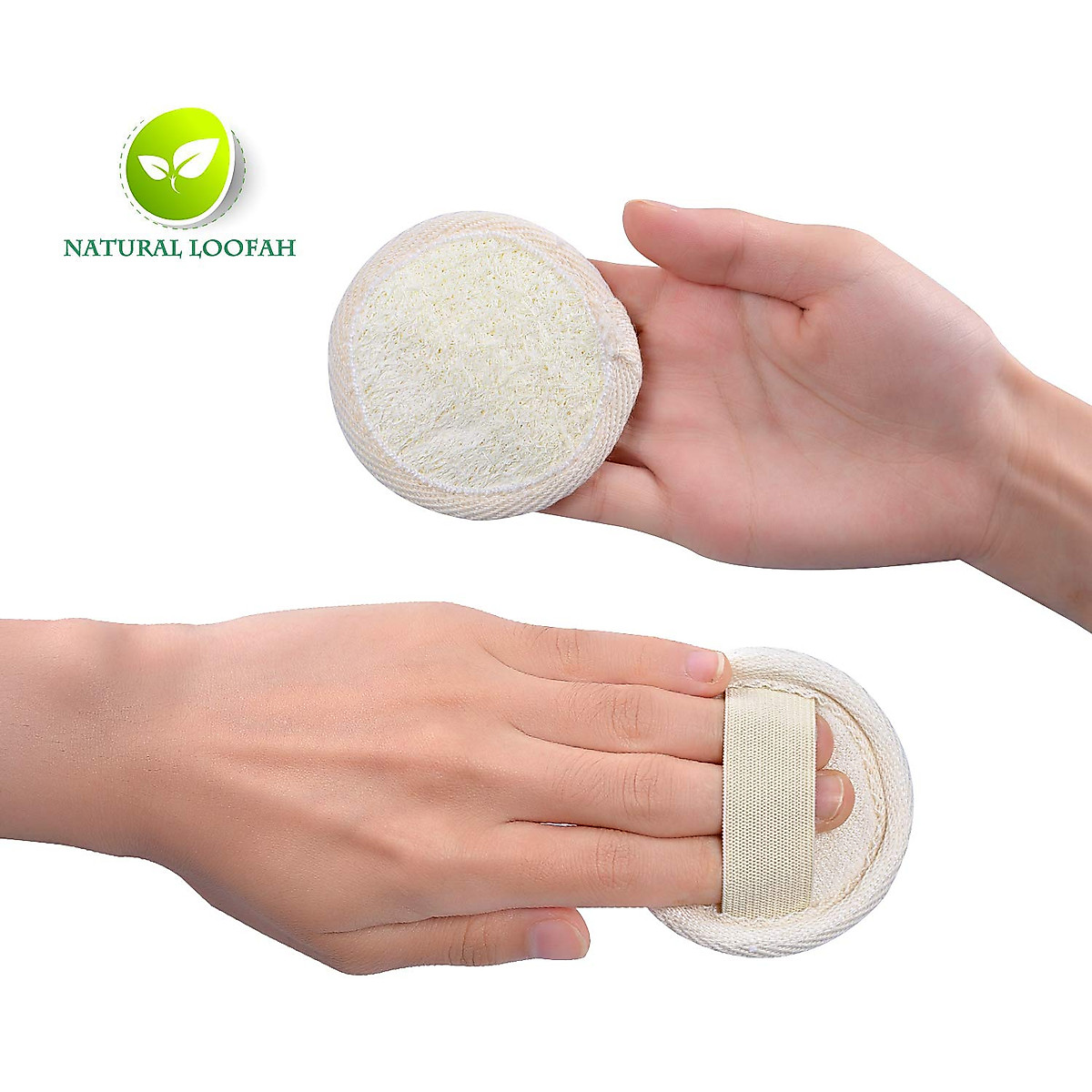 10 Packs Exfoliating Loofah Sponge Loofa Pads,Loofah Face Brush Cleanser and Massager,100% Natural Eco Loofah for Man Women Facial Cleansing Body Wash and Bath Scrubber