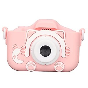 Liccx Kids Camera, Portable Kids Video Camera with Protective Cover and Lanyard, 1080P HD Digital Camera for Kids Age 3 4 5 6 7 8 9 10 11 12 Years Old(Pink, with 32GB Memory Card)