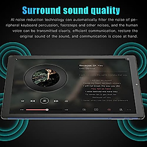 soobu 10 Inch Tablet, IPS Display Octa Core CPU Gaming Tablet 5000mAh Blue for Home (US Plug)