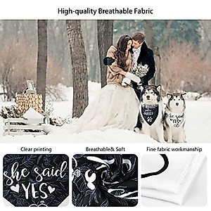 Dog Engagement Announcement, Will You Marry My Daddy Dog Bandana, Dog of Honor Bandana Wedding, Wedding Engagement Photos Pet Scarf Accessories for Small Medium Large Dog (White+Black)