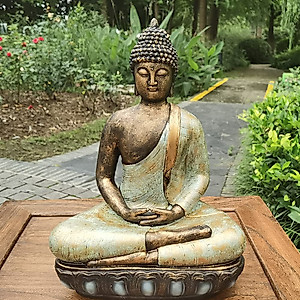 Buddha Statue for Home Decor.12" Buddha Statue (The Moment of Enlightenment) Meditation Buddha,Collectibles and Figurines,Yoga Zen Decor,Spiritual Living Room Decor,Hindu and East Asian Décor