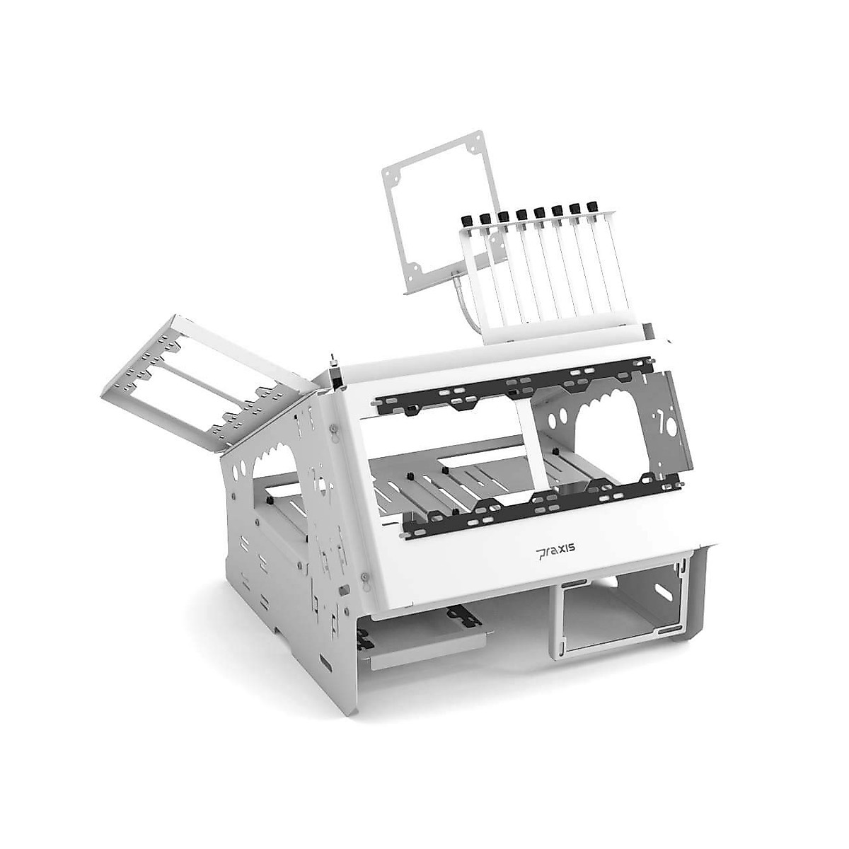 Praxis WetbenchSX Open Air Computer Test Bench Pro - Angled Edition - White