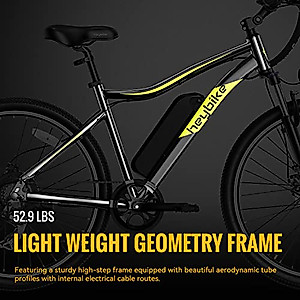 Heybike Race Max 27.5" Electric Bike for Adults 500W Brushless Motor 48V 12.5AH Removable Battery Ebike Light Weight Commuter Electric Mountain Bike Shimano 7-Speed Front Fork Suspension, Black