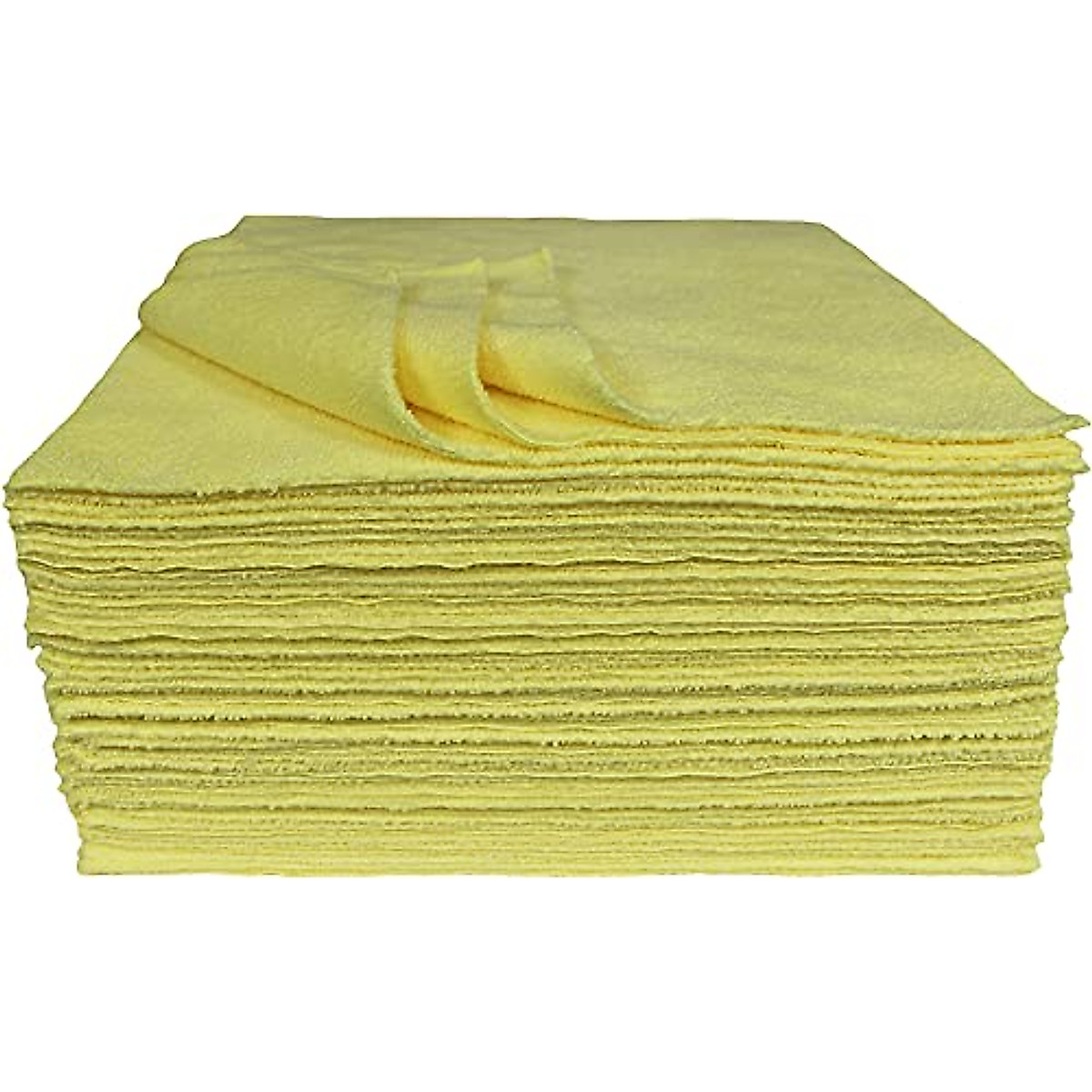 Detailer's Preference Edgeless Microfiber Cleaning Cloths – Bulk Car Detailing Towels for Washing and Drying (300 GSM, 12 x 12 Inches, Yellow, 50 Pack)