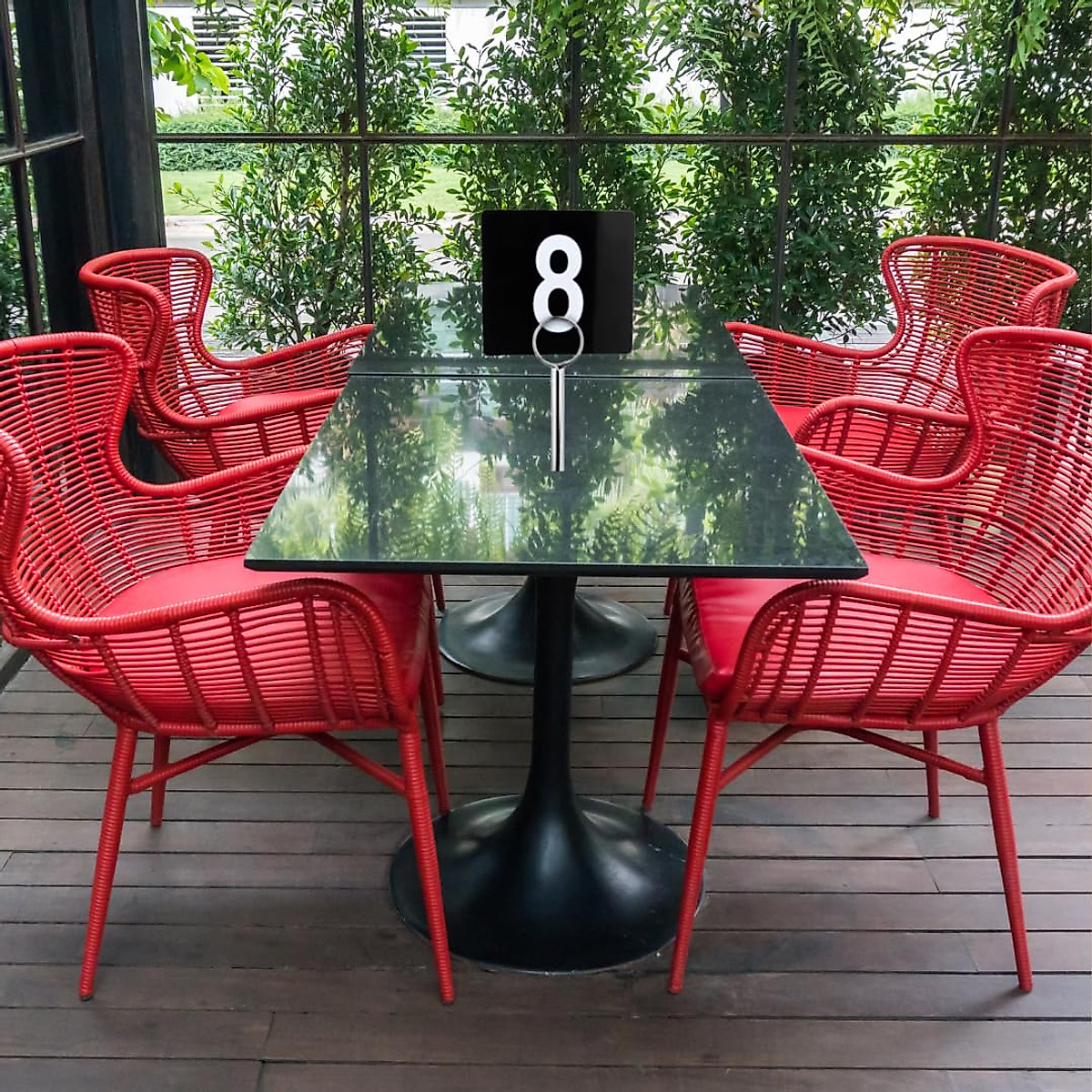 BEZAZZLED Table Numbers 1-100 Acrylic Double Side Numbered Table Plastic Restaurant Wedding Table Number Table Tent Numbers Cards Signs for Party Banquets Wedding Reception, Foodservice Double Side Plastic Table Numbers, 4" x 4" White on Black (100)