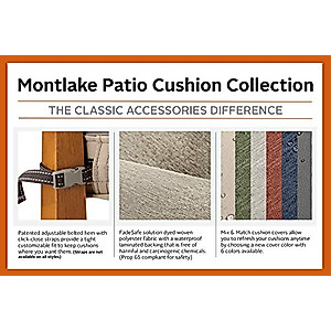 Classic Accessories Montlake FadeSafe Water-Resistant 42 x 18 x 3 Inch Outdoor Bench/Settee Cushion, Patio Furniture Swing Cushion, Heather Fern Green, Patio Loveseat Cushion