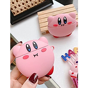 Cartoon Case Compatible with Apple AirPods Pro Case Cover Silicone Shockproof Slim Ultrathin Cute Protective Case Anti-Fall Headphone Case (Pink Monster, Airpods Pro)