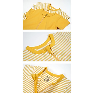 Teach Leanbh Baby Boys or Girls 2 Pack Pajamas Cotton Short Sleeve Zipper Romper Jumpsuits Sleep and Play 3-24 Months (Green, 18-24 Months)