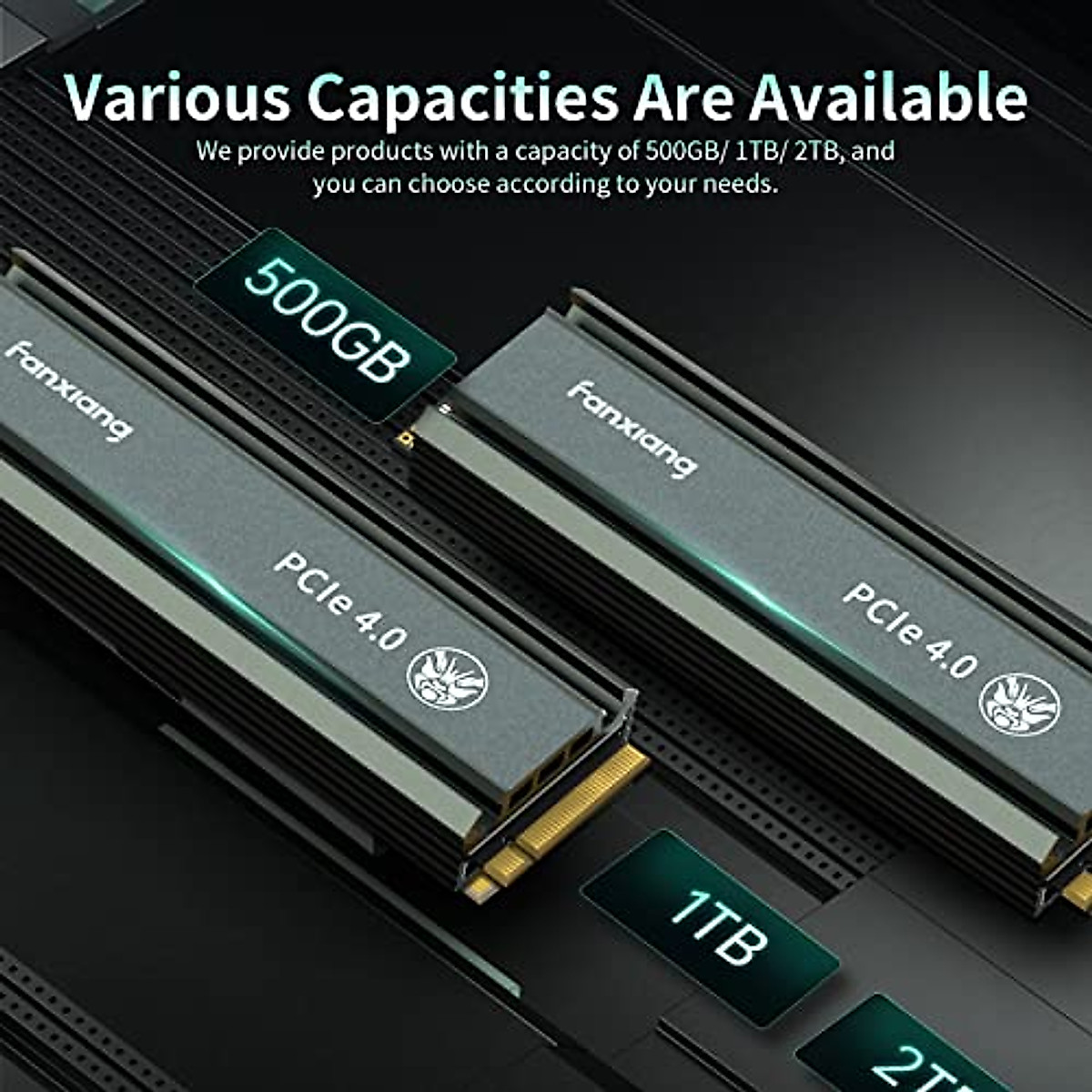fanxiang S660 2TB PCIe 4.0 NVMe SSD M.2 2280 Internal Solid State Drive - with Heatsink, Up to 4800MB/s, Perfectly Compatible with PS5, Dynamic SLC Cache