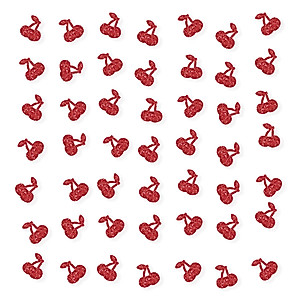 100pcs Cherry Confetti, Red Glitter Cherry Paper Scatter, Fruit Theme Party Table Decor, Cherry Smash Cake Decor, Cherry Confetti for Girl's Birthday/Baby Shower