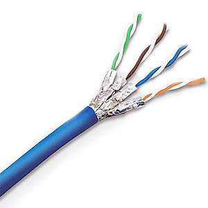 Elite Cat8 Shielded Riser (CMR), 40Gb, 2000MHz, S/FTP 22AWG, Solid Pure Copper, Higher Performance PoE, UL Listed, ETL Verified (Blue, 1000ft.)