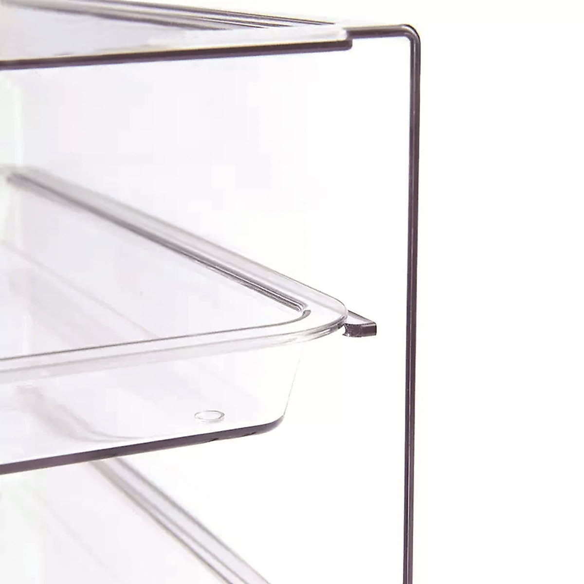 Refrigerator Organizer Bins with Pull-out Drawer, Large Stackable Fridge Drawer Organizer Set with Handle, BPA-free Drawable Clear Storage Cases for Freezer, Cabinet, Kitchen, Pantry Organization