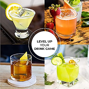 True Cubes Clear Ice Cube Maker, Clear Ice Mold - 4 Large Clear Ice Cubes for Cocktails, Drinks & Whiskey - BPA-Free Silicone Square Ice Cube Mold - Whiskey Gifts for Men