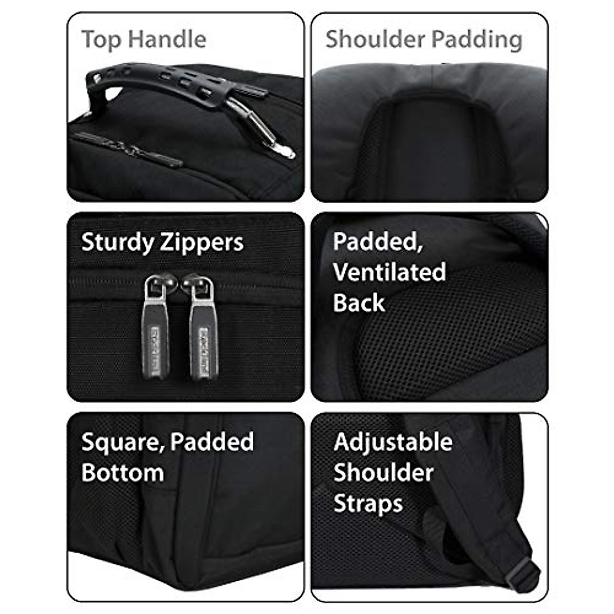 Rockland Professional USB Laptop Backpack, Black, Large