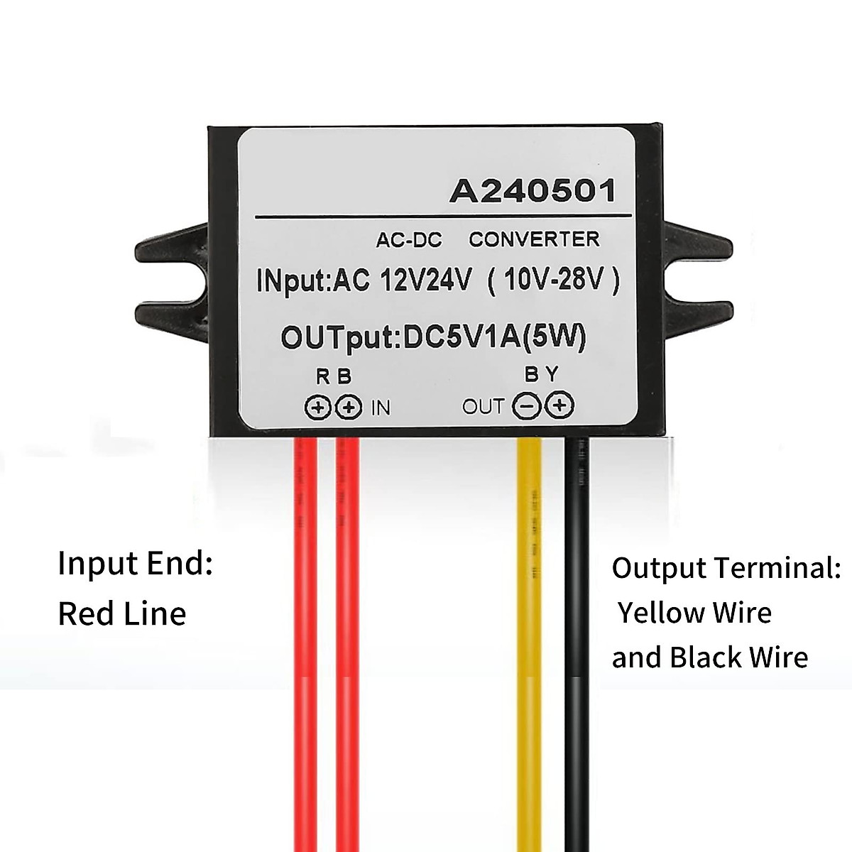 Waterproof Voltage Power AC 12V 24V to 5V DC Buck Converter Voltage Regulator Power Module for Car Step Down Converter (1A)