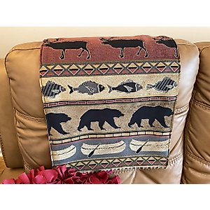 Headrest Cover 'ELK’ for chair cover, protector pad, RV's, sofas, loveseats, office chair, headrest cover recliners, theater chair, log cabin, slipcovers, furniture protectors. 17x26 By: Bittlemen Co.