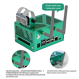 Yahboom Jetson Nano Aluminum Alloy Case Compatible with Orin Nano Orin NX Xavier NX, Metal Case with Cooling Fan Reasonable Design Bright Green Metal for Superior Heat Dissipation