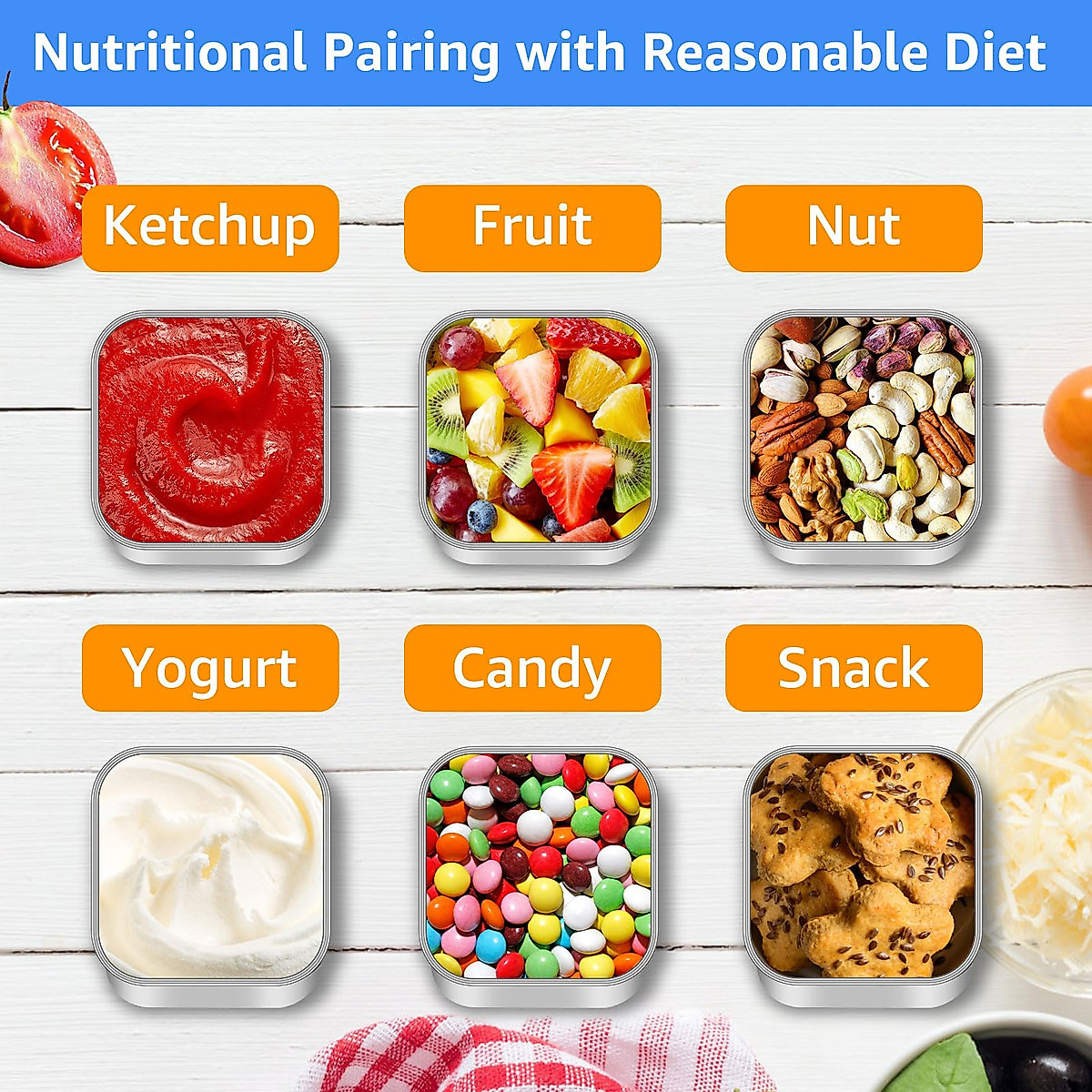 3Pack Stainless Steel Snack Containers 6oz Snack Box Container Leakproof Stainless Steel Snack Cups with Silicone Lids Portable Snack Containers Stackable Freezer Dishwasher Safe for Daycare School