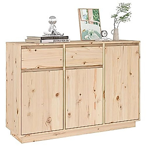vidaXL Sideboard 43.3"x13.4"x29.5" Solid Wood Pine