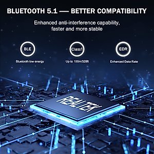 Long Range Bluetooth Adapter for PC, XDO Class 1 USB Adapter 5.1+EDR, 328FT/100M Wireless Transfer Transmitter Receiver for Bluetooth Mouse Keyboard Speakers Headphones Support Win11/10/8/7