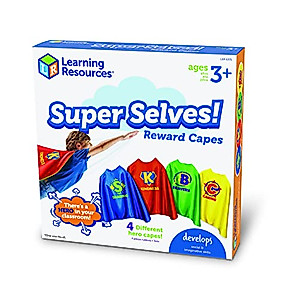 Learning Resources Super Selves! Reward Capes - 4 Pieces, Ages 3+ SEL Capes, Social Emotional Development Games, Language Skills, Hero Cape