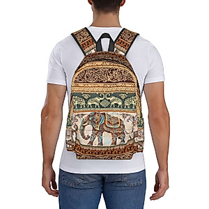 Nmbvcxz lotus elephants Backpack for Women 16.7 inch Travel Casual Laptop Backpack Lightweight Waterproof Durable Hiking Daypack