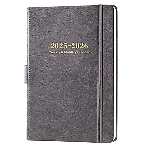 2023 Planner - Weekly & Monthly Planner 2023 With Calendar Stickers, Jan 2023 - Dec 2023, 5.75" X 8.25", A5 Premium Thicker Paper with Pen Holder, Inner Pocket and 88 Notes Pages - Gray