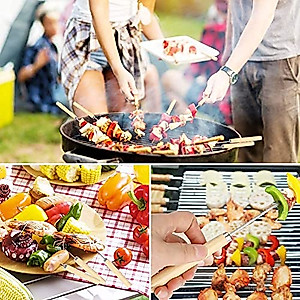 10 Pieces Stainless Steel skewers, BBQ skewers, Meat skewers, Stainless Steel skewers, Reusable BBQ skewers, Kebabs - 35cm