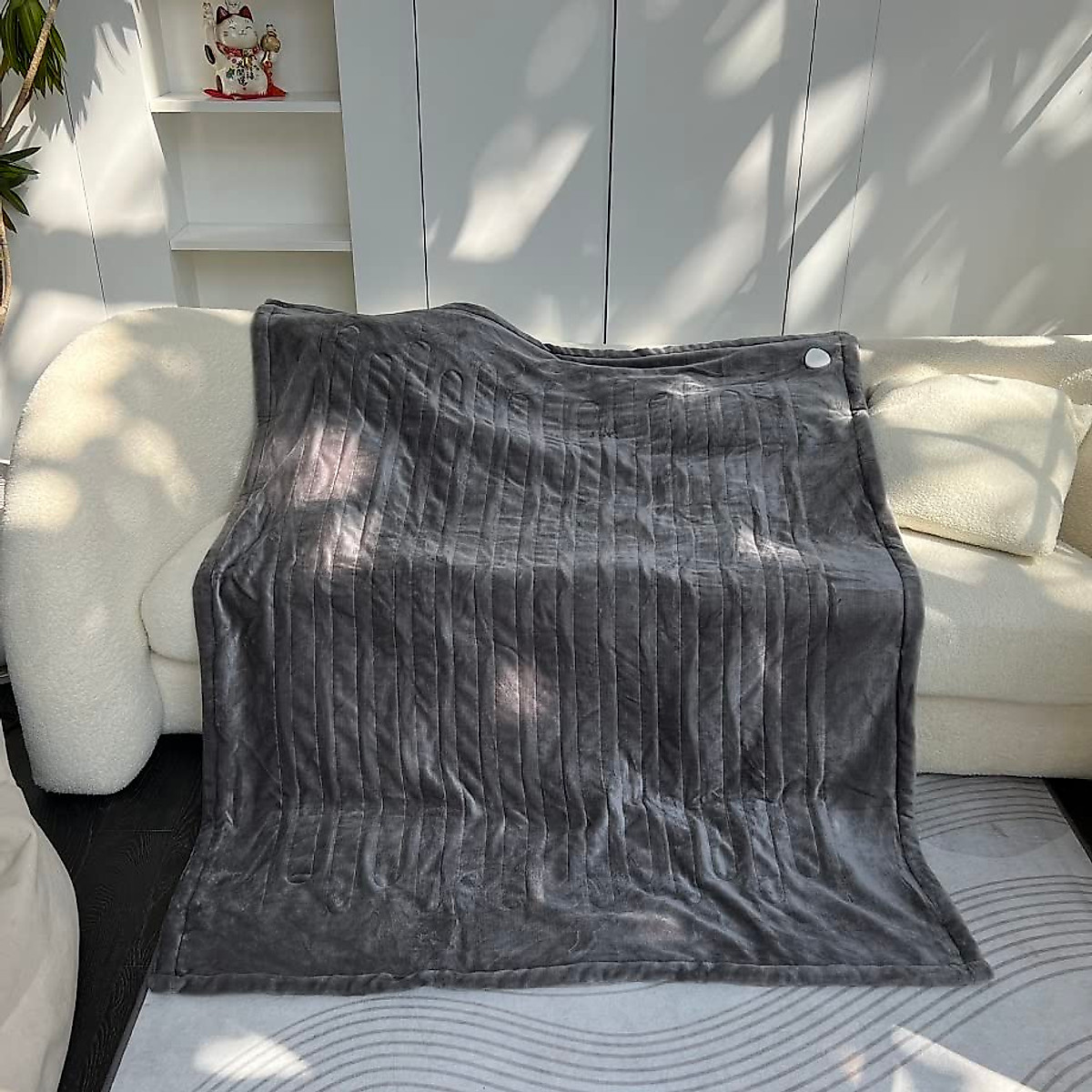 Electric Heated Blanket Throw, Super Cozy Soft Flannel 50" x 60" Heated Throw with 10 Fast Heating Levels & 2/4/6/8 Hours Auto Off, Machine Washable, Home Office Use