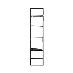 Deco 79 Metal 5 Bottle Wall Wine Rack, 6" x 5" x 25", Black