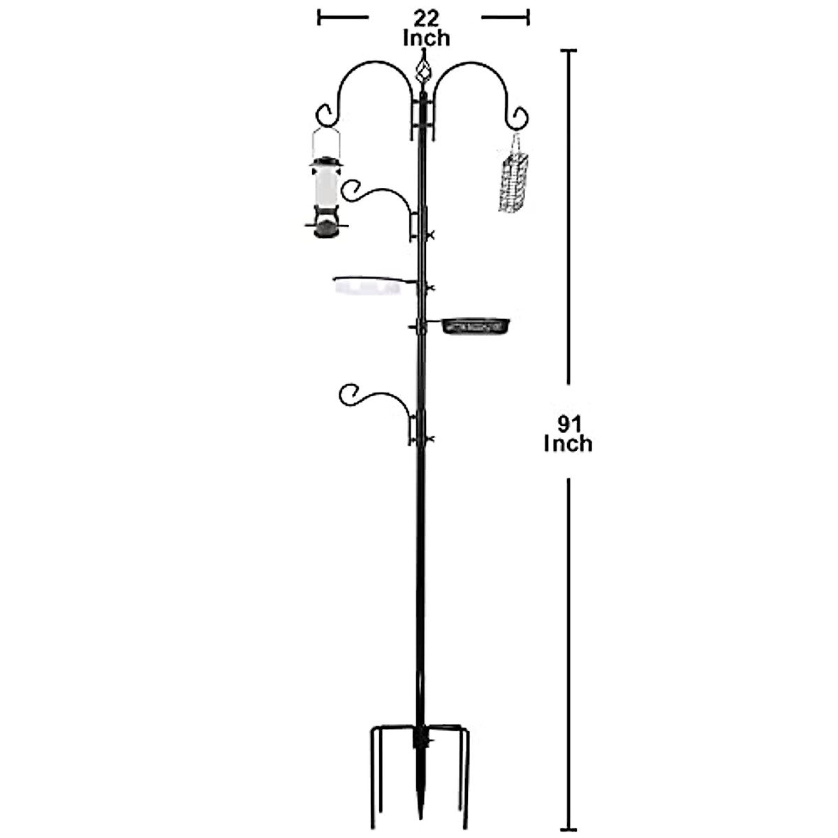 ERYTLLY Bird Feeding Station Kit Bird Feeder Pole Wild Bird Feeder Hanging Kit Planter Hanger Multi Feeder Hanging with Metal Suet Feeder Bird Bath for Attracting Wild Birds