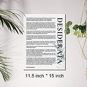Inspirational Canvas Wall Art Motivational Desiderata Poem Canvas Print Positive Literaty Canvas Painting Office Home Wall Decor Framed Gift 12x15 Inch