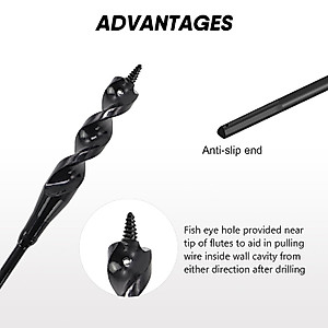 HANSHAN Flexible Installer Drill Bit Fish Bit for Pulling Wire Through Tight Spaces with Minimal Damage 9/16-Inch by 54-Inch