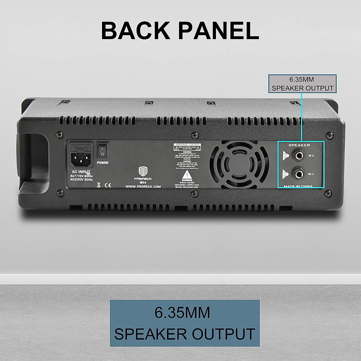 PRORECK MX8 2500 P.M.P.O 8 Channel Compact Studio Powered Mixer with Built In Effects & USB Audio Interface for Party/Meeting/Wedding +48V Phantom Button