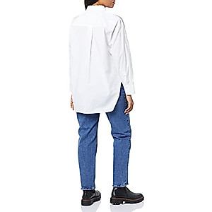 Karl Lagerfeld Paris Women's Long Sleeve Iconic Blouse, Motif Soft White, Large