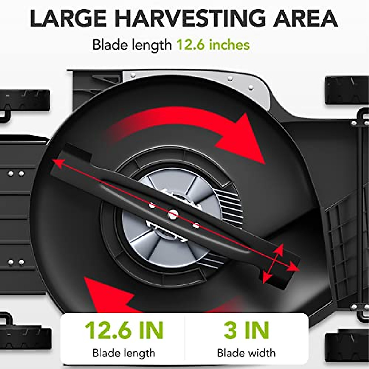 HKLGorg Electric Lawn Mower, 13-Inch 12 Amp Corded Push Mower with 3-Position Height Adjustment, 25L Collection Box, Corded Folding Handle, Electric Dethatcher for Yard, Lawn and Garden Care (Green)