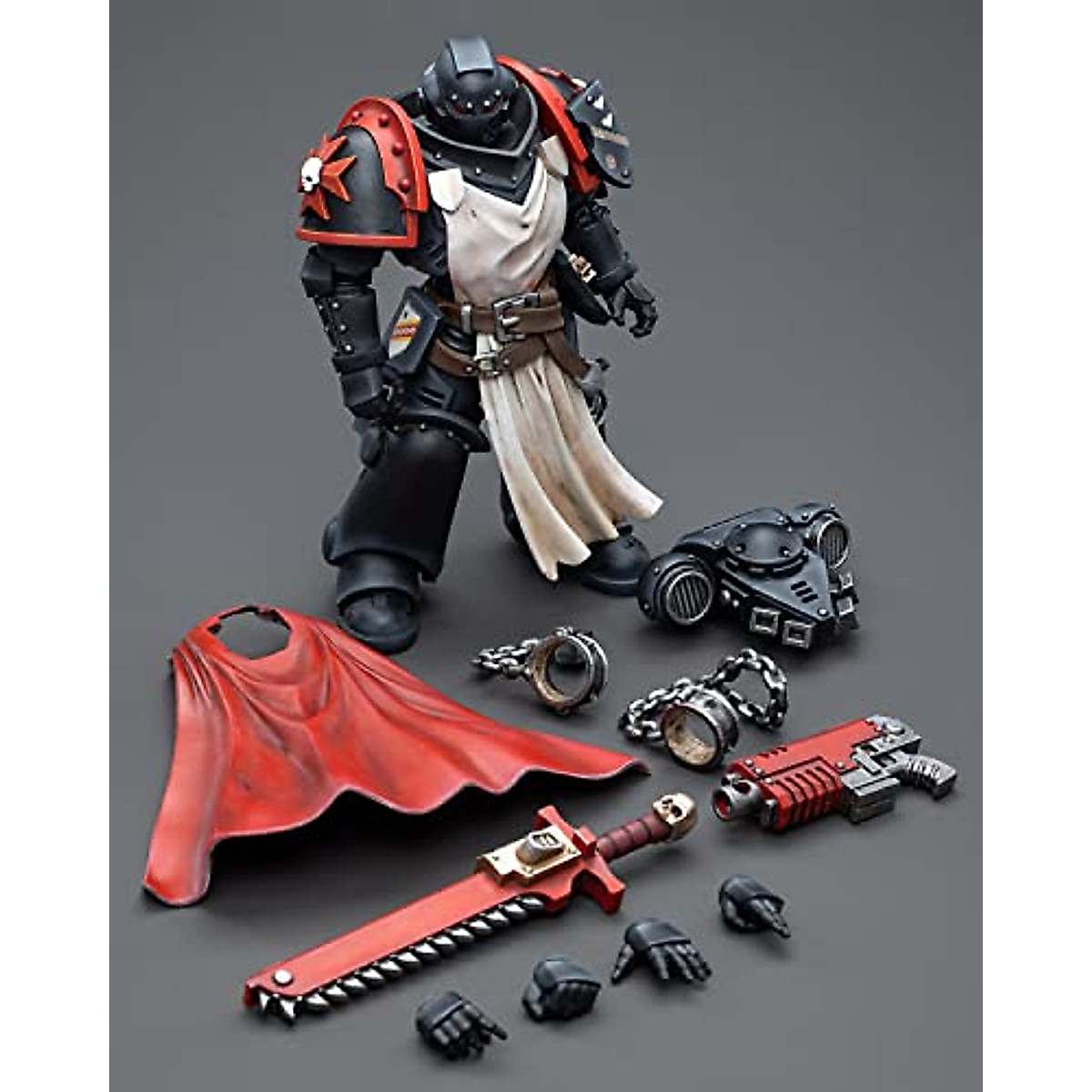 Pipigirl JoyToy × Warhammer 40K Genuine License 1/18 Soldier, Black Templars Primaris Sword Brethren, 4inch Army Military Extreme Warrior Models Action Figures Kits (Harmund)