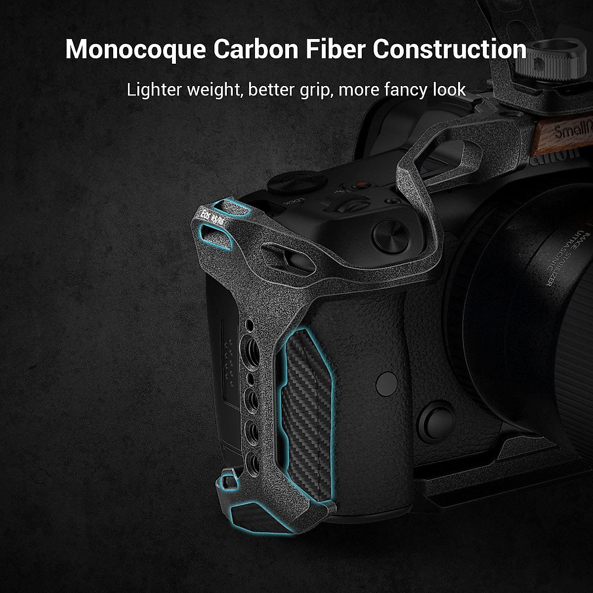 SmallRig Camera Cage for Canon EOS R5 / R5 C / R6 Mirrorless Camera, Aluminum Alloy Cage w/Streamlined Structure for Canon EOS R5 R6 R5 C Camera
