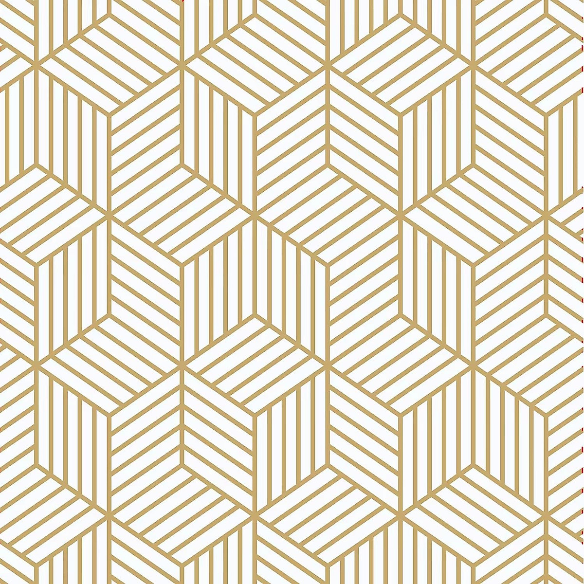 White and Gold Geometry Stripped Hexagon Peel and Stick Contact Paper self Adhesive Wallpaper Removable Vinyl Film Decorative Shelf Drawer Liner Sticker 118 inch x17.7 inch
