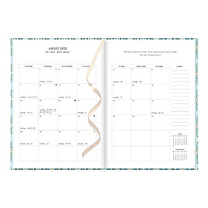 Letts of London Morocco Academic Weekly/Monthly Planner, August 2023 to July 2024, Week-to-View, Sewn Binding, Multilingual, A5 Size, 8.25" x 5.875", Sky (C031813-24)