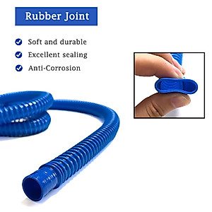 3/4 Inch Dia Bilge Pump Hose, Bilge Pump Kit, 6.5 ft Hose, Premium Quality Kinkfree Flexible PVC Hose, Package Include Thru Hull Fitting and 2 Stainless Steel Clamps Blue