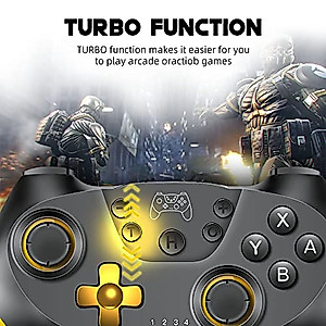 Miss Home Switch Controller Wireless, Gaming Pro Controller for Switch/Switch Lite/Switch OLED, Switch Remote Gamepad with Joystick (Black Gold)