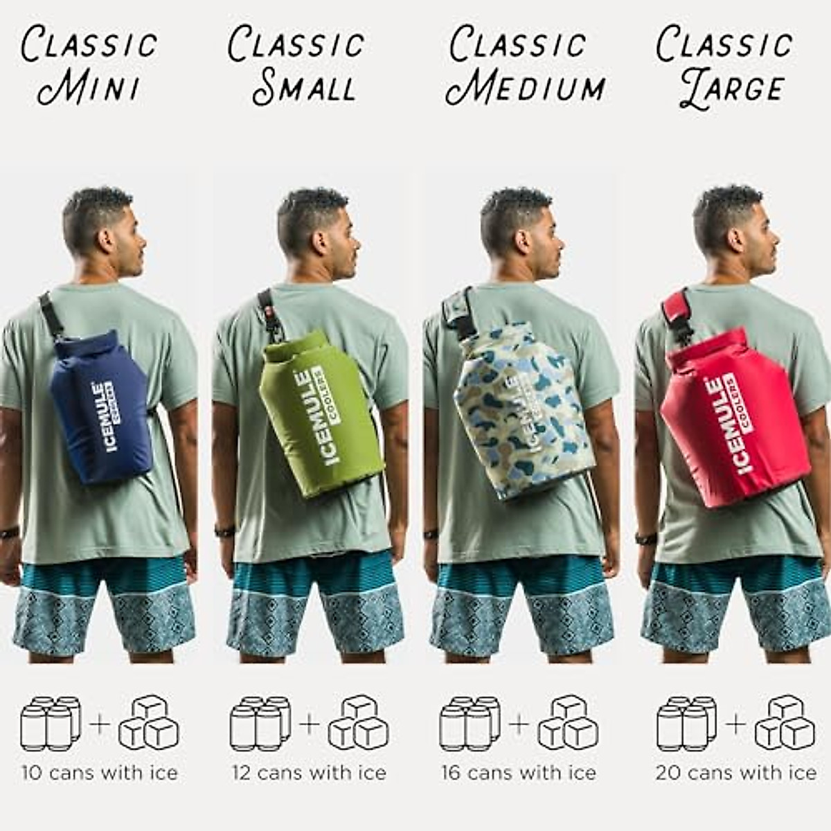 IceMule Classic Small Collapsible Backpack Cooler - 10 Liters, Marine Blue, Waterproof, Hands Free, 24+ Hours Cooling, Soft Sided Cooler for Hiking, Camping, Fishing & Picnics