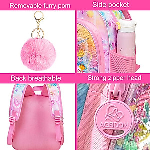 WZLVO Toddler Backpack for Girls, 12" Cute Unicorn Sequin Preschool Bookbag, Kindergarden School bag for little Kids
